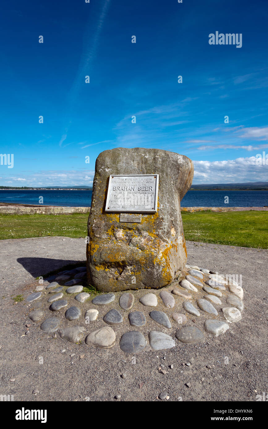 The Brahan Seer Memorial stone at Chanonry Point Fortrose Ross-Shire ...