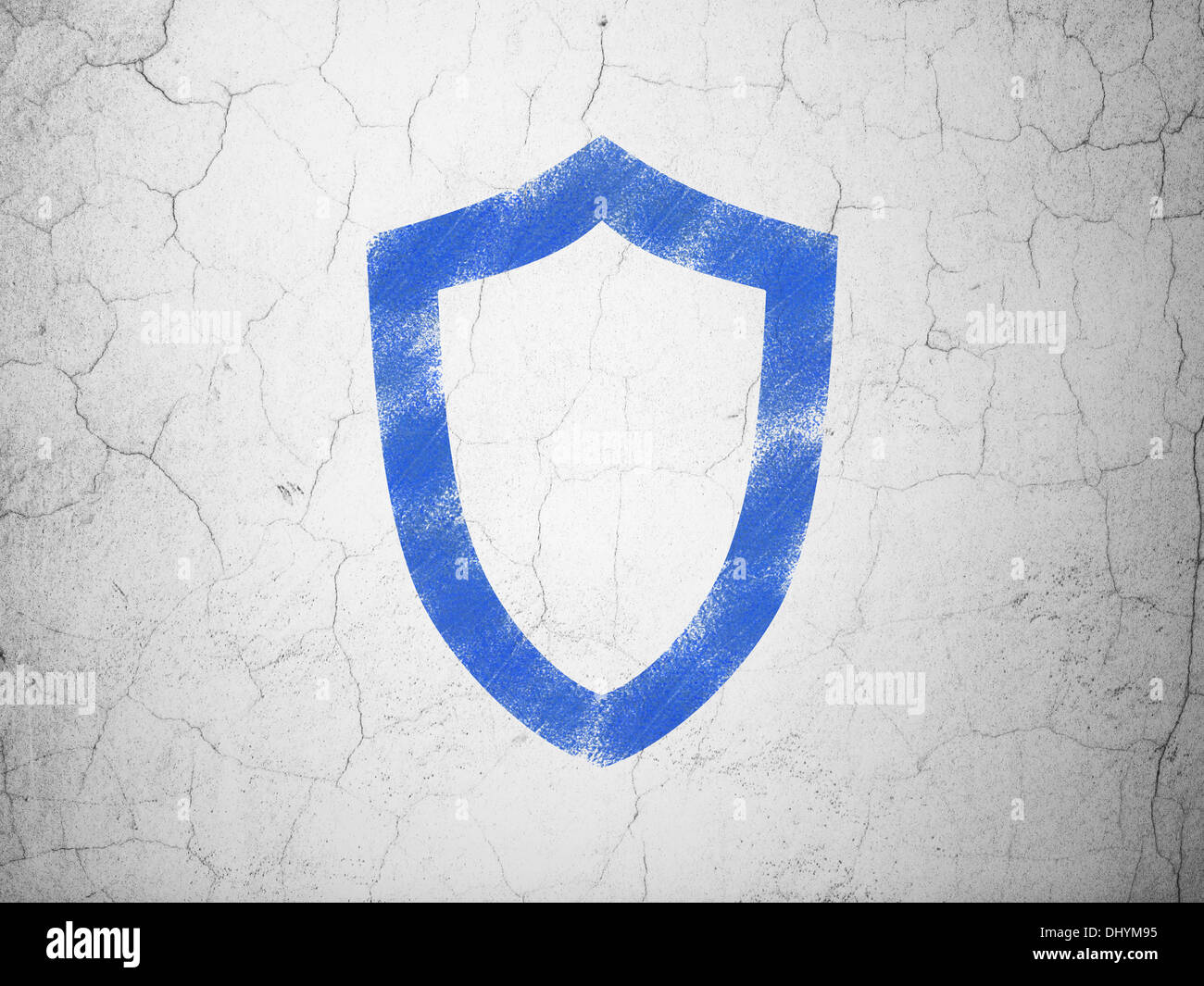 Protection concept: Contoured Shield on wall background Stock Photo - Alamy