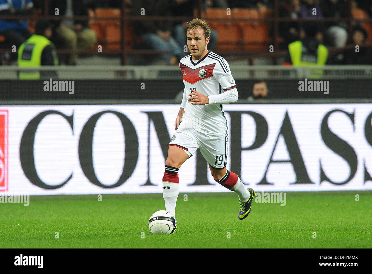 Milan, Italy. 15th Nov, 2013. Germany's Mario Goetze in action during ...