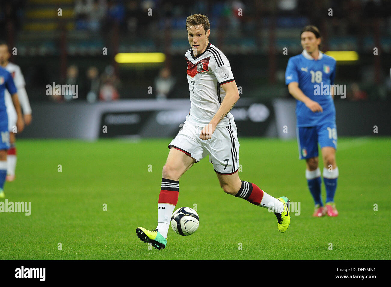 Milan, Italy. 15th Nov, 2013. Germany's Marcell Jansen in action during the friendly soccer ...