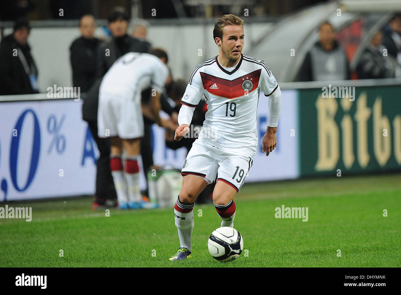 Milan, Italy. 15th Nov, 2013. Germany's Mario Goetze in action during ...
