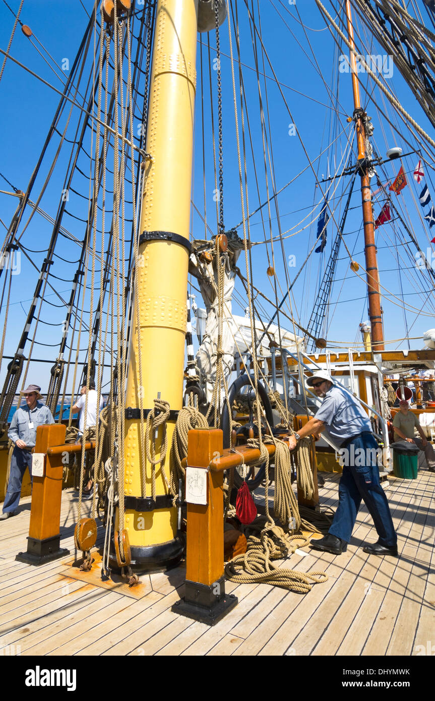 Deck of the James Craig Tall Ship, Sydney, Australia Stock Photo - Alamy