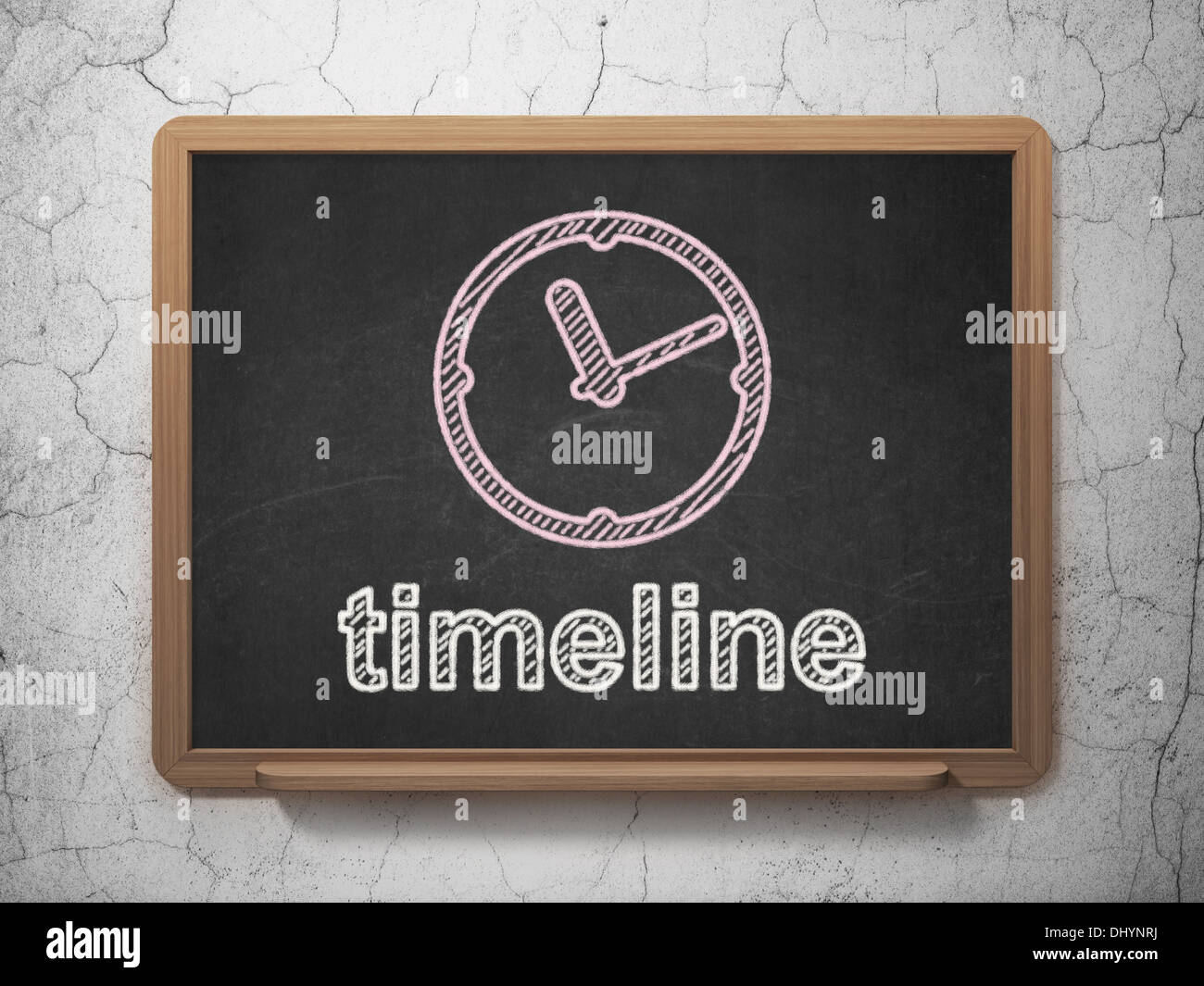 Time concept: Clock and Timeline on chalkboard background Stock Photo ...