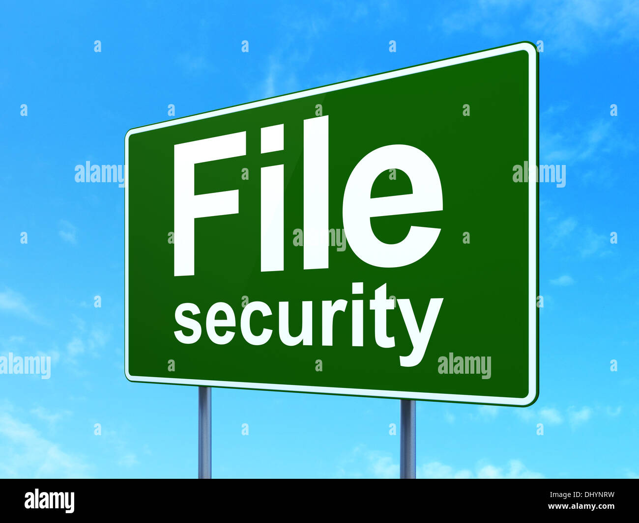 File Security on road sign background Stock Photo - Alamy