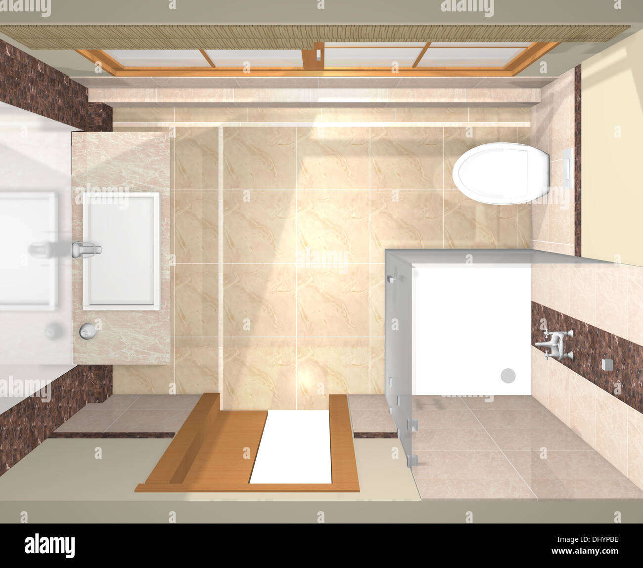 Three dimensional plan from renovated bathroom Stock Photo - Alamy