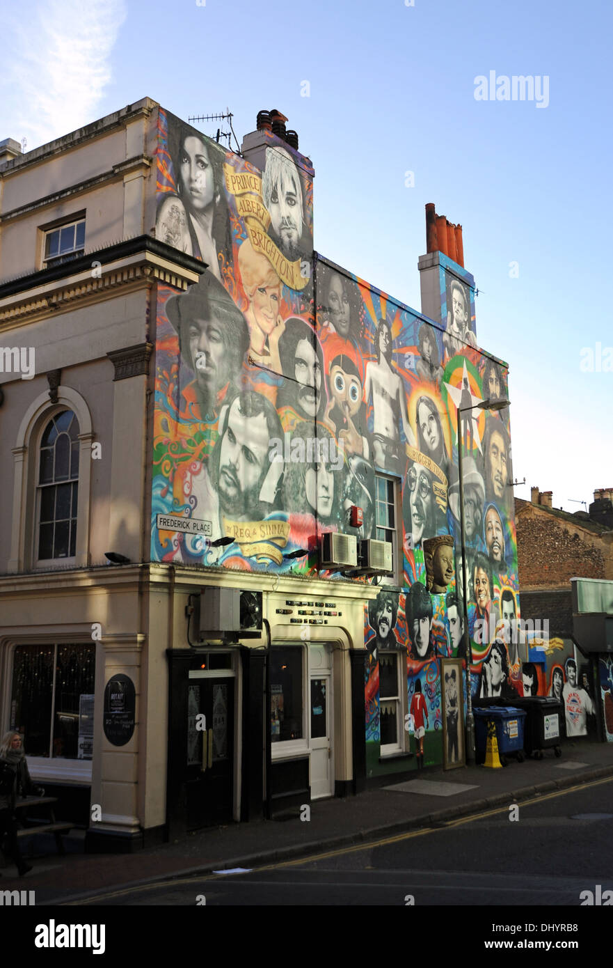The Prince Albert Pub in Brighton which is covered in a mural of famous ...