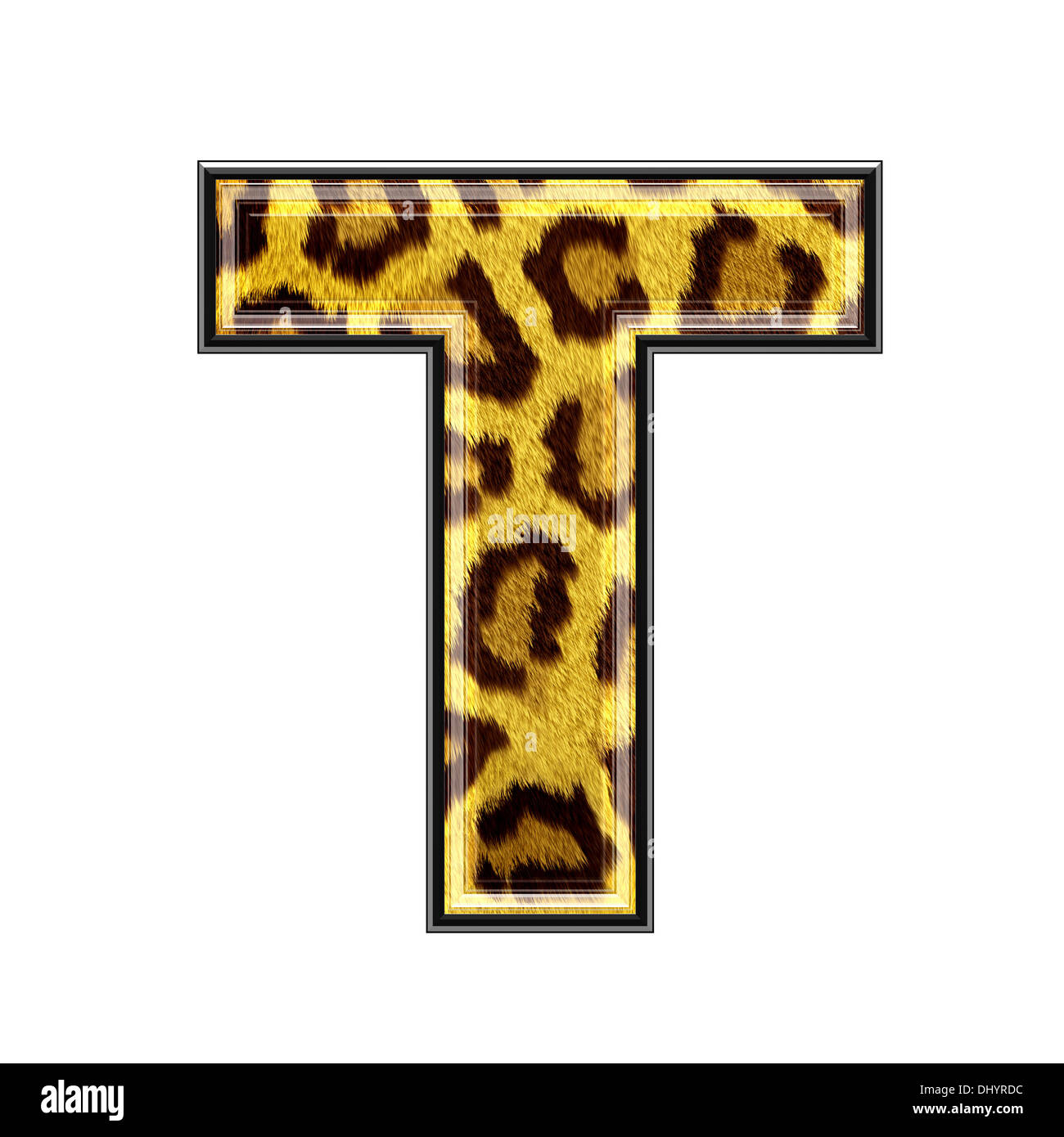 letter with panther skin texture - T Stock Photo - Alamy