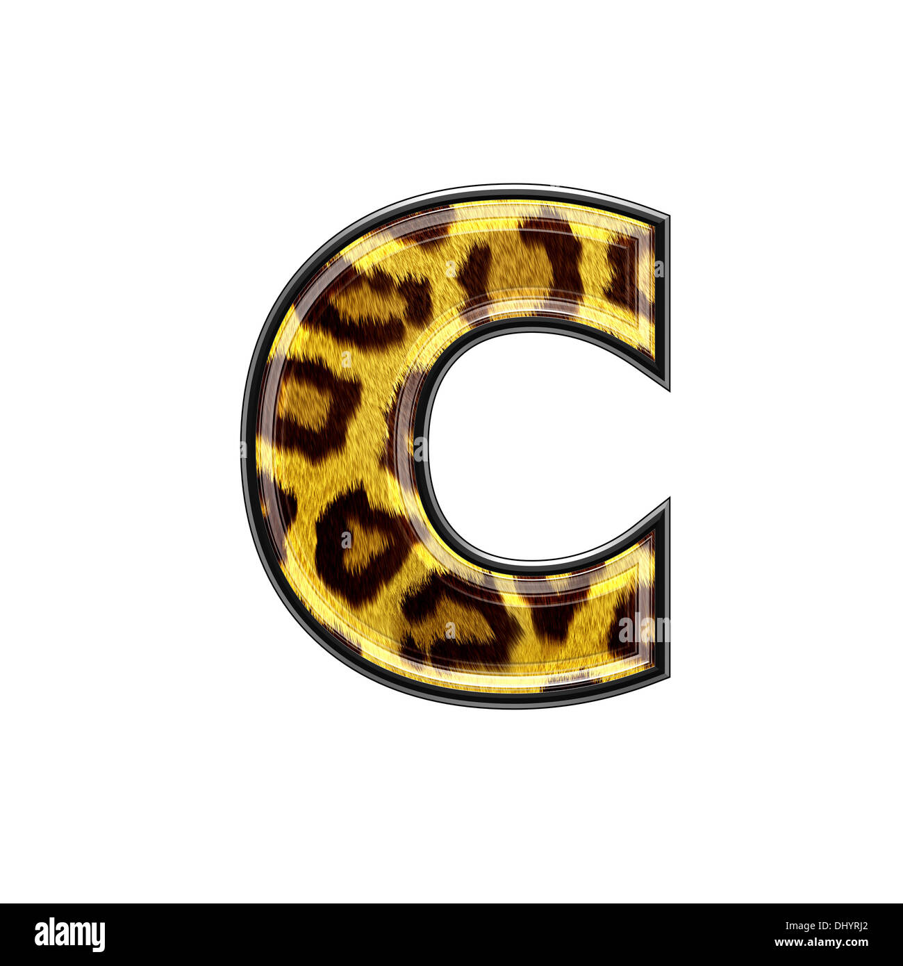 letter with panther skin texture - C Stock Photo - Alamy