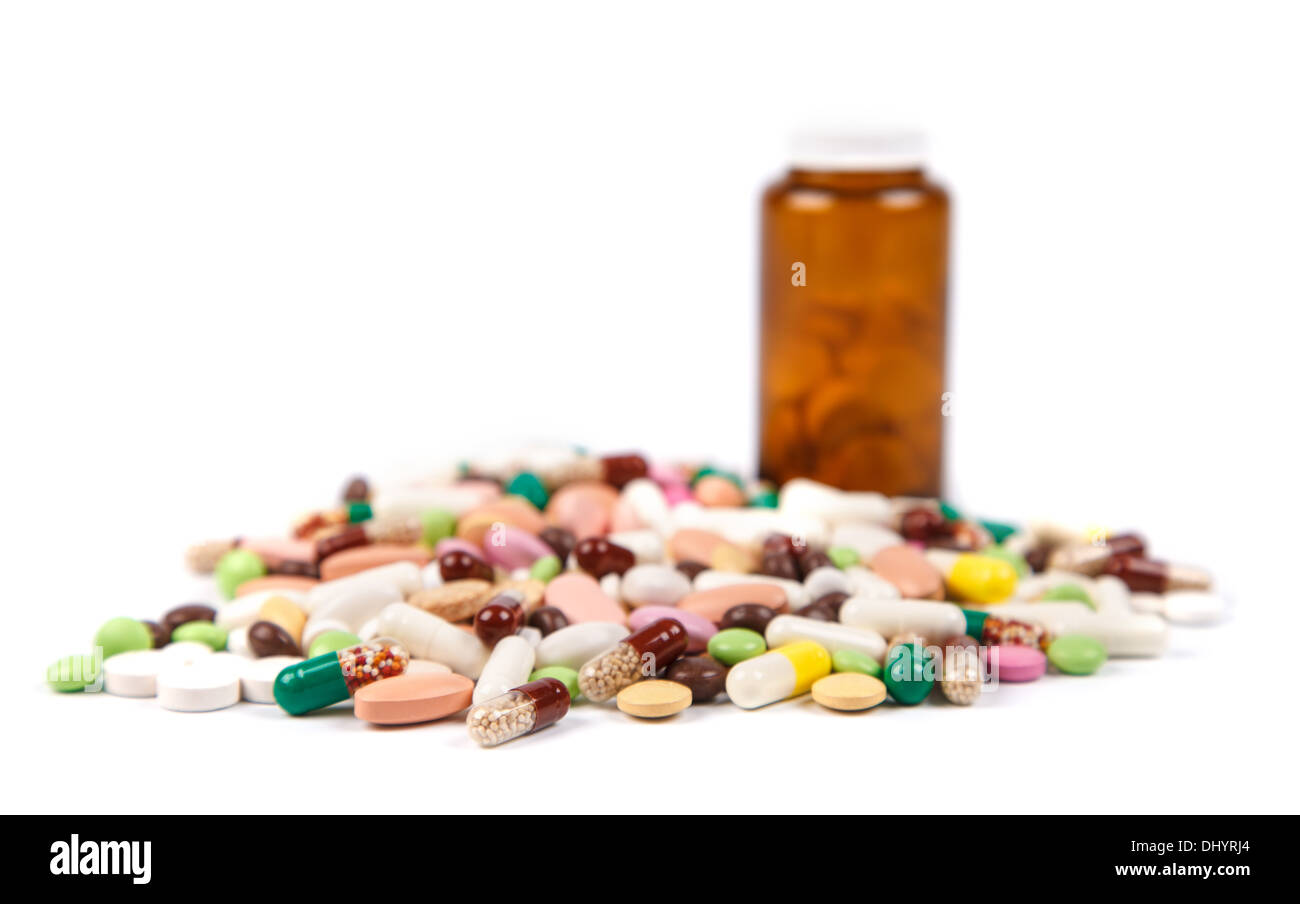 Taking capsule tablets Cut Out Stock Images & Pictures - Alamy