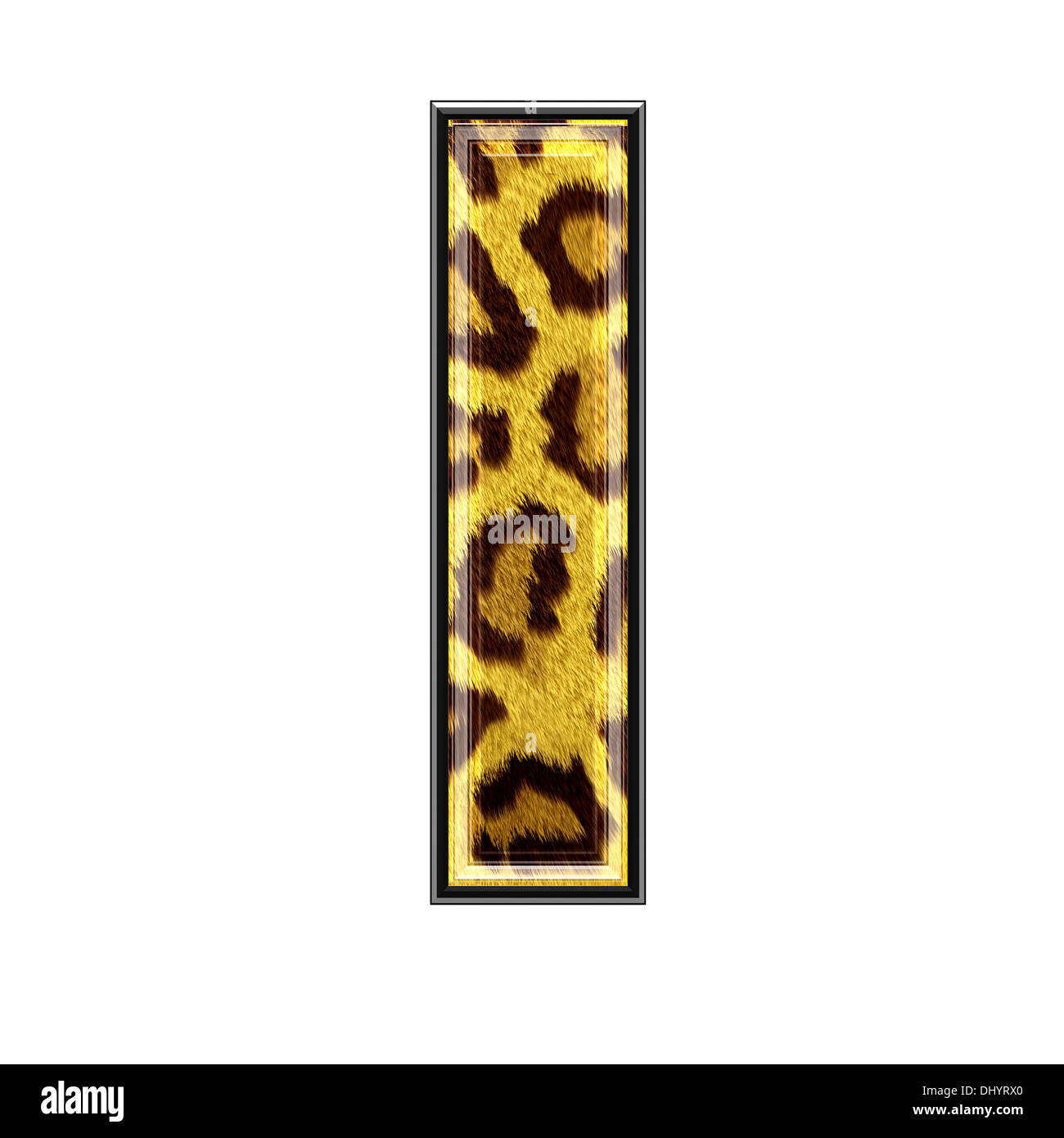 letter with panther skin texture - L Stock Photo - Alamy