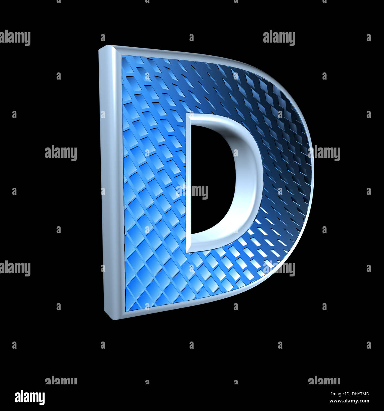 abstract 3d letter with blue pattern texture - D Stock Photo - Alamy
