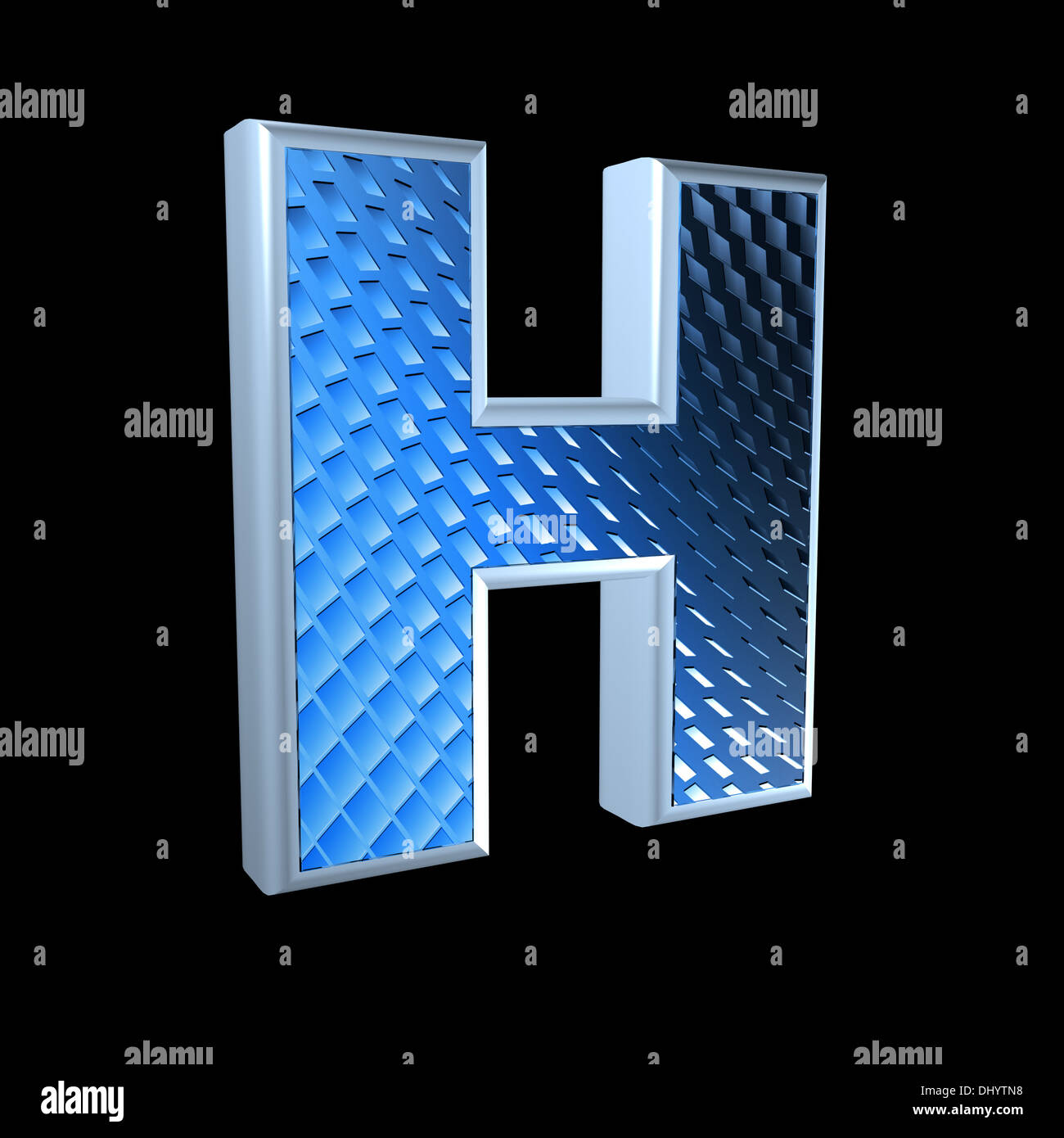 abstract 3d letter with blue pattern texture - H Stock Photo - Alamy