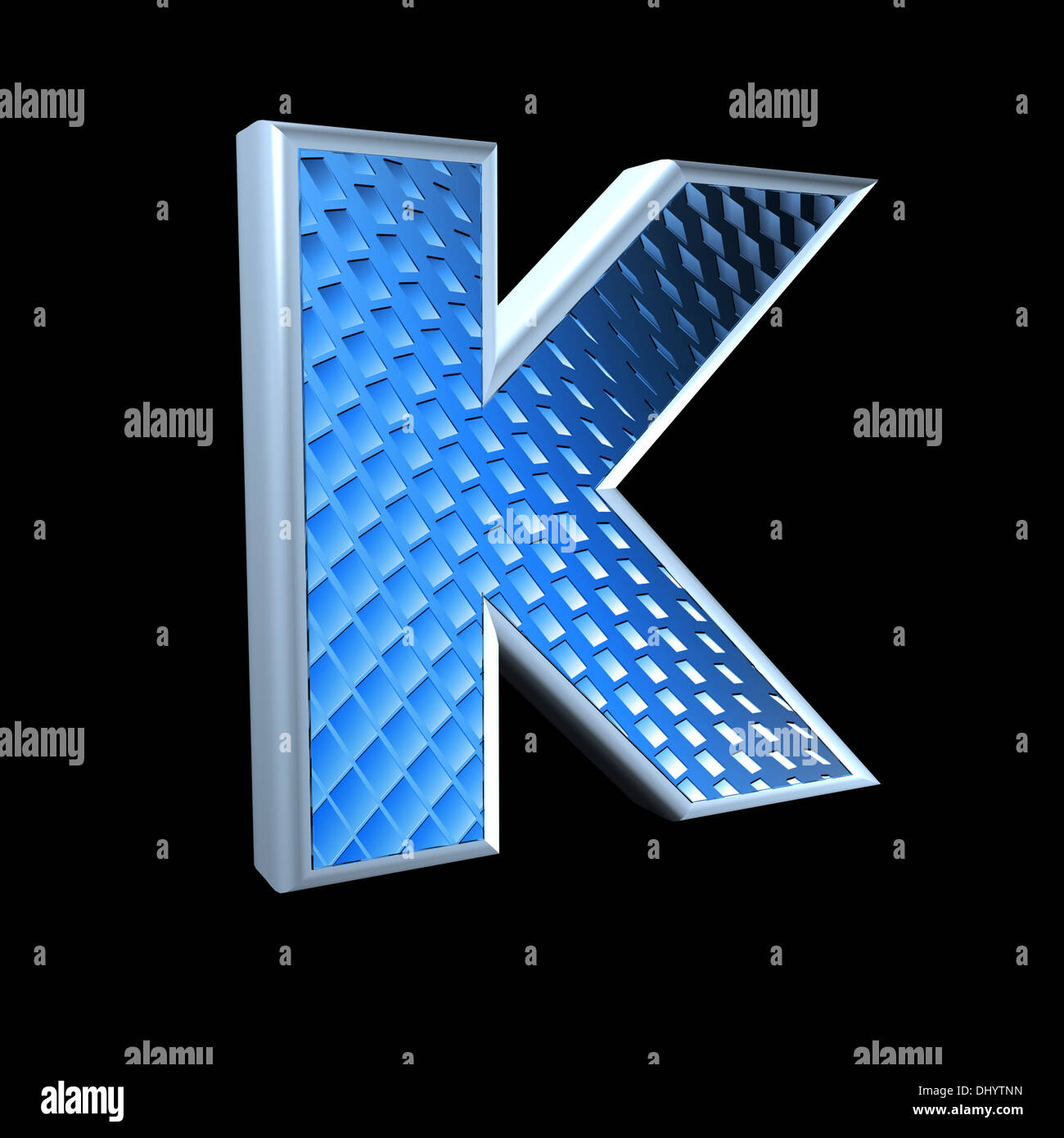 abstract 3d letter with blue pattern texture - K Stock Photo - Alamy