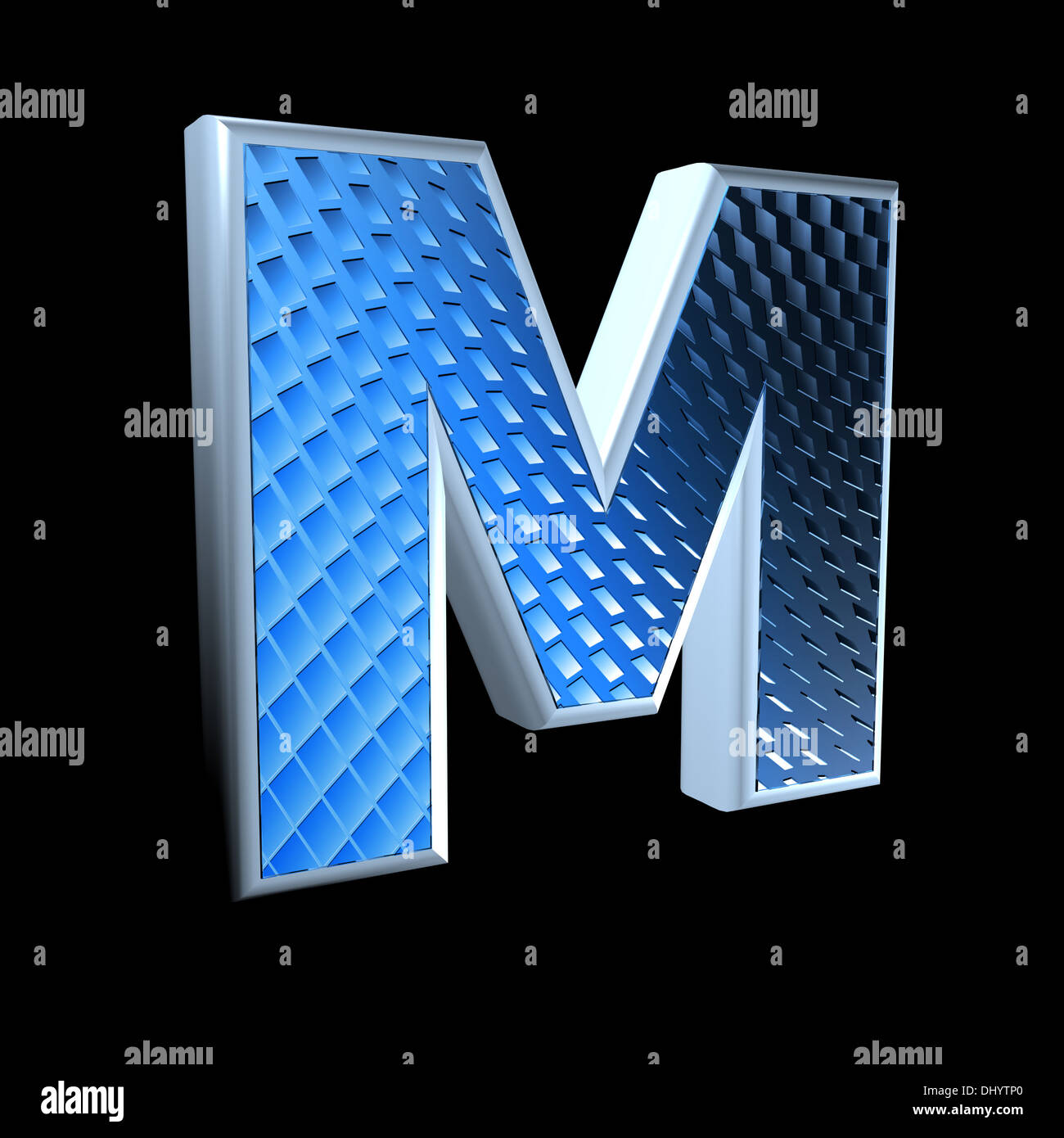 abstract 3d letter with blue pattern texture - M Stock Photo - Alamy