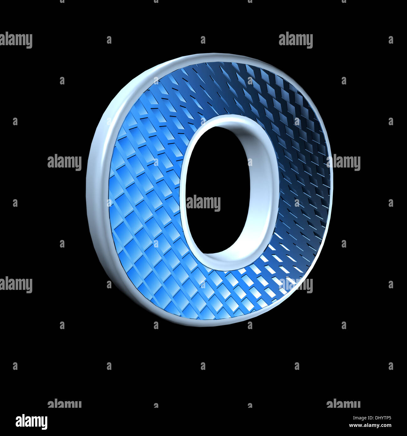 abstract 3d letter with blue pattern texture - O Stock Photo - Alamy
