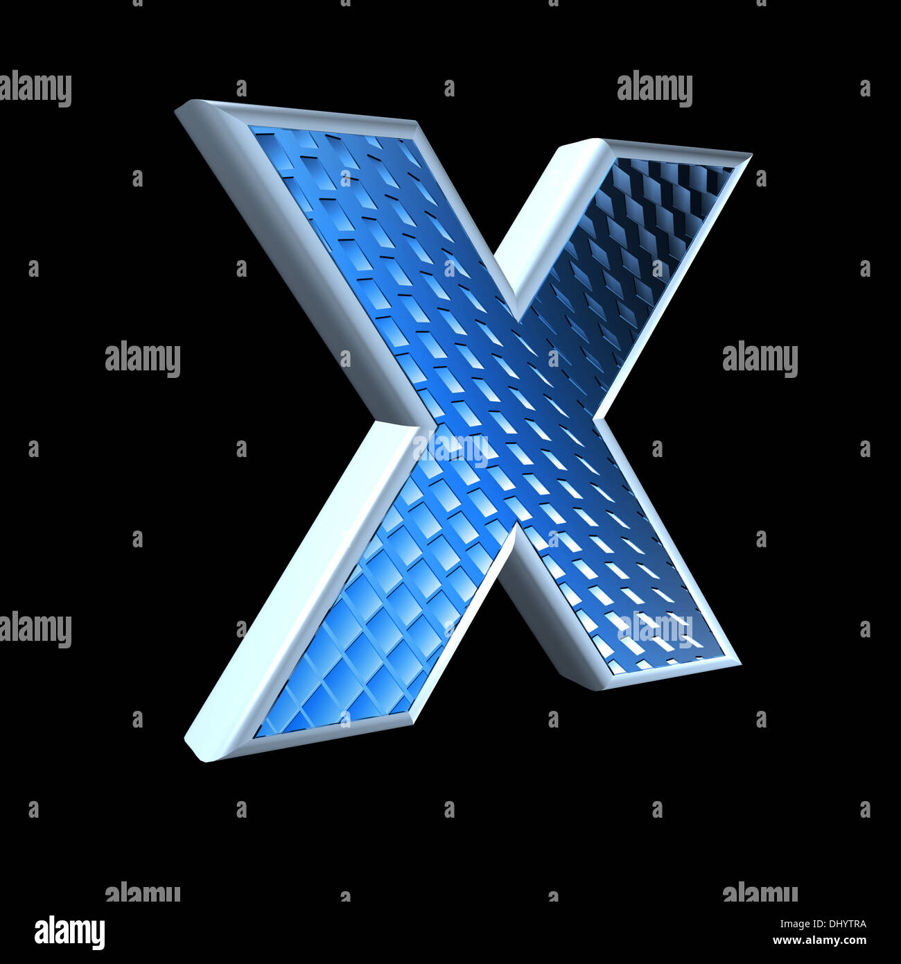 abstract 3d letter with blue pattern texture - X Stock Photo - Alamy