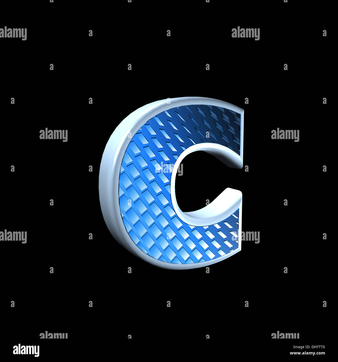 abstract 3d letter with blue pattern texture - C Stock Photo - Alamy