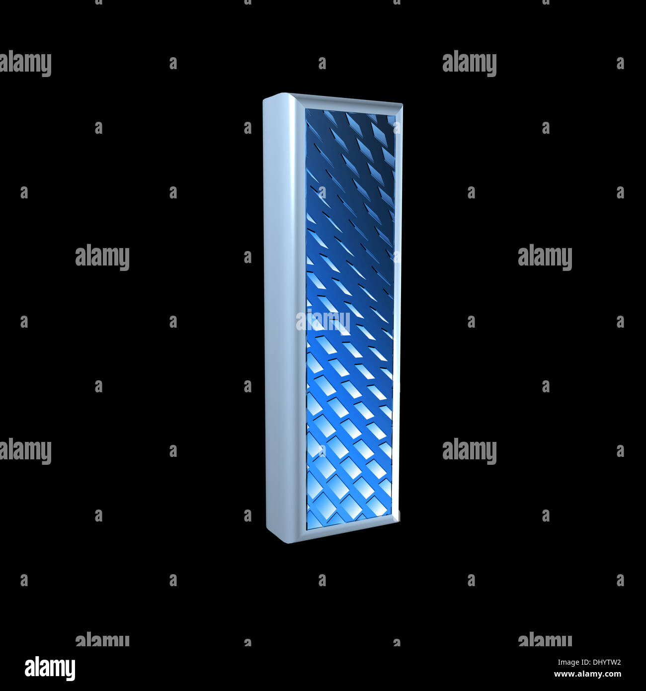 abstract 3d letter with blue pattern texture - L Stock Photo - Alamy