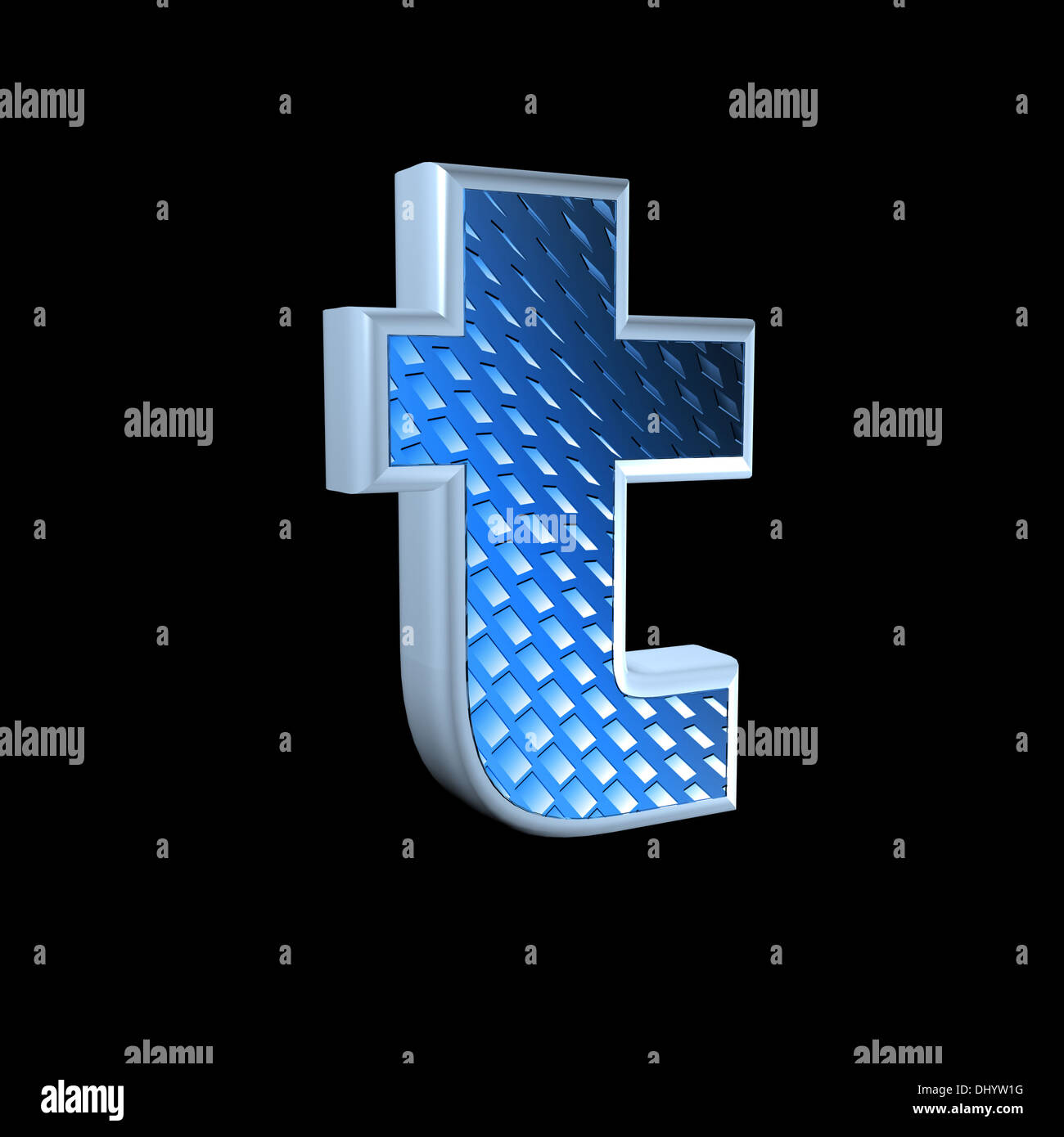 abstract 3d letter with blue pattern texture - T Stock Photo - Alamy