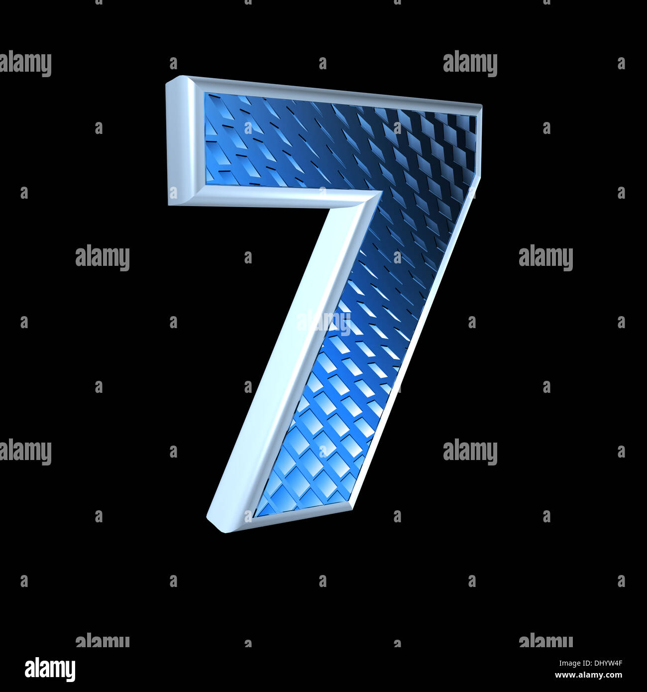 abstract 3d digit with blue pattern texture - 7 Stock Photo - Alamy