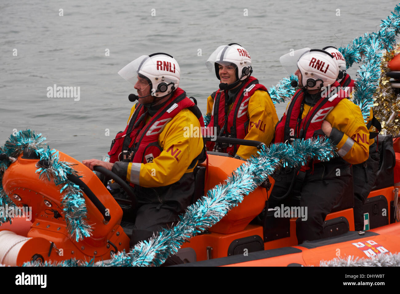 Father christmas on rnli lifeboat hi-res stock photography and images ...