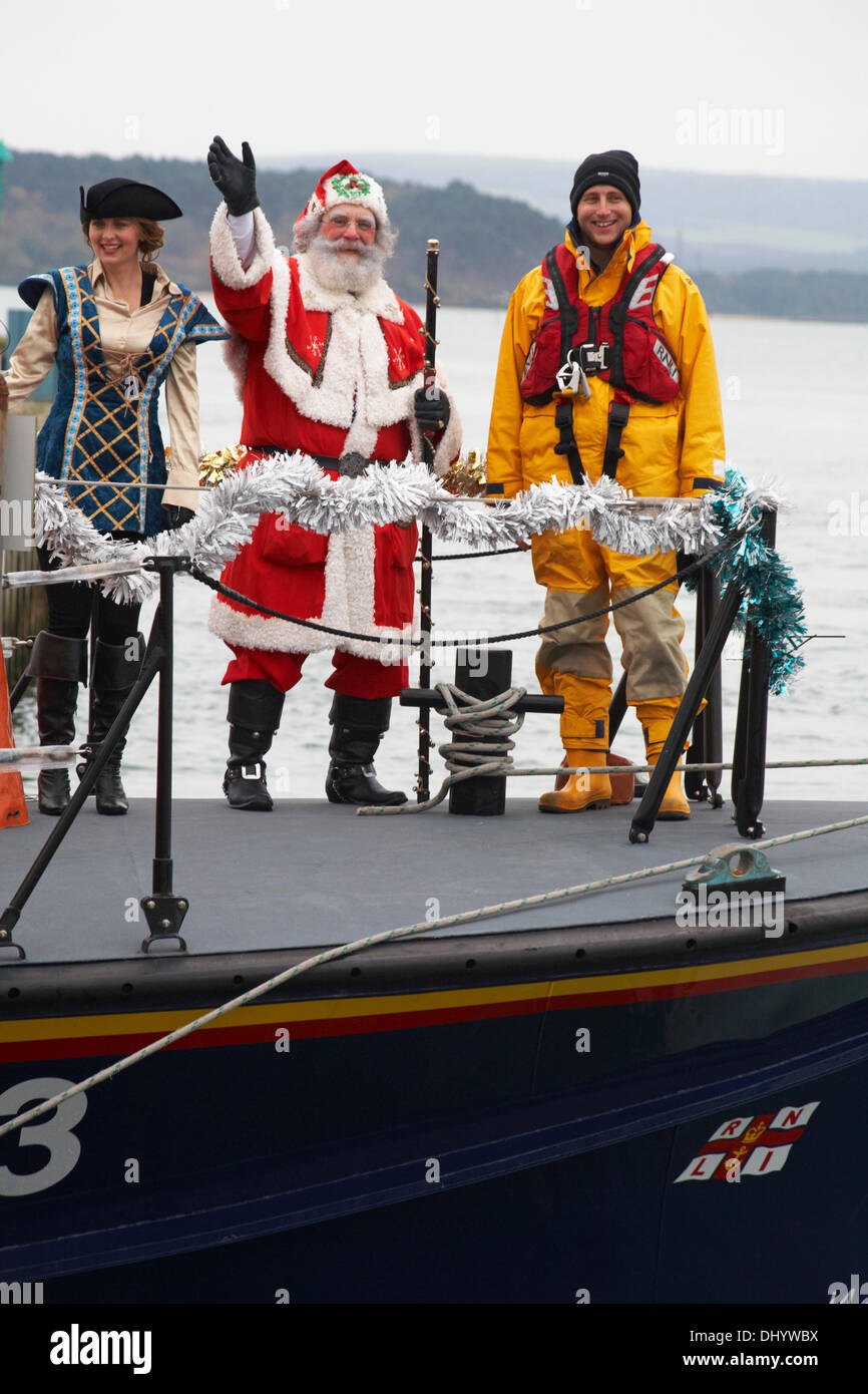 Father christmas on rnli lifeboat hi-res stock photography and images ...
