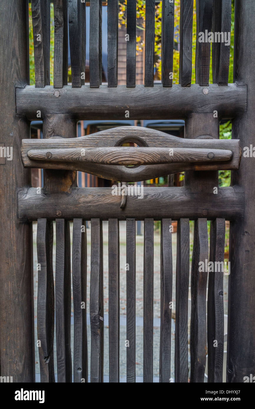 Hand-made gate latch at of the home of the famous artist/woodworker Sam ...