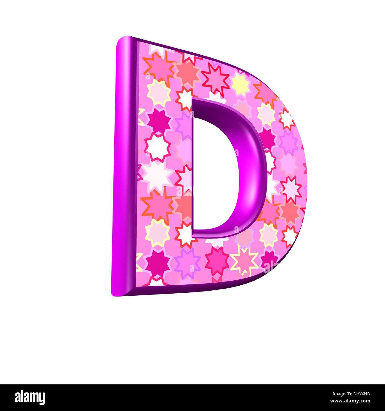 3d pink letter isolated on a white background - d Stock Photo - Alamy