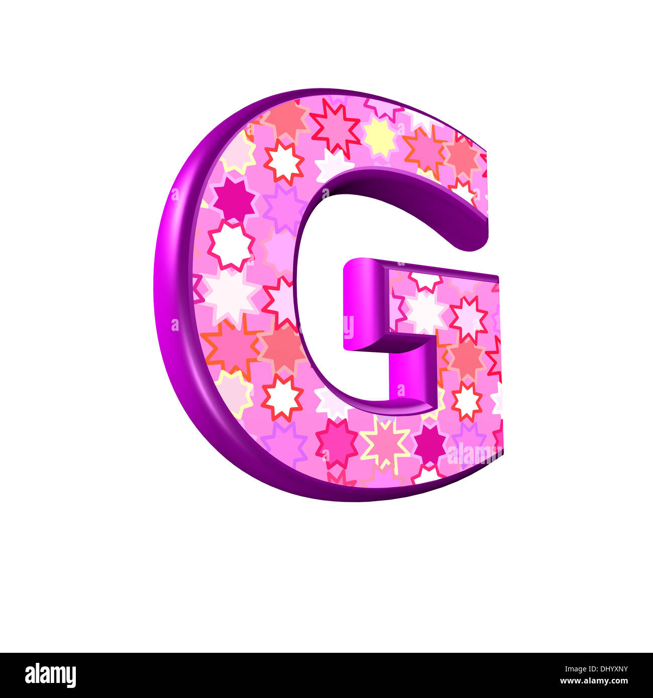 3d pink letter isolated on a white background - g Stock Photo - Alamy