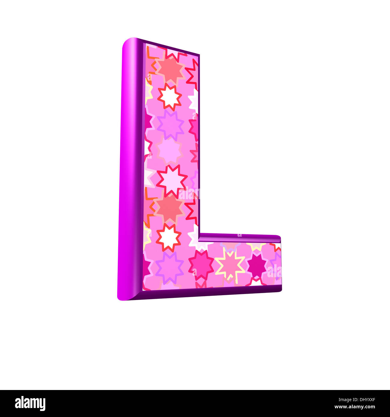 3d pink letter isolated on a white background - l Stock Photo - Alamy