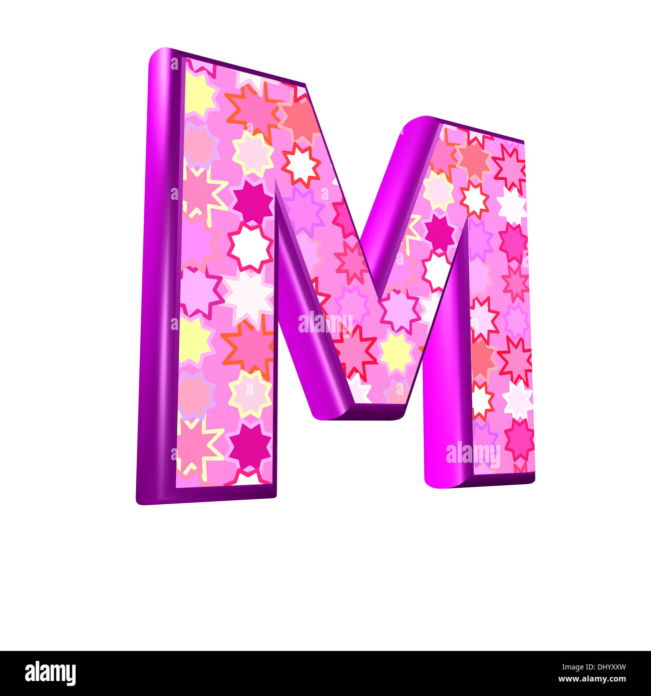 3d pink letter isolated on a white background - m Stock Photo - Alamy