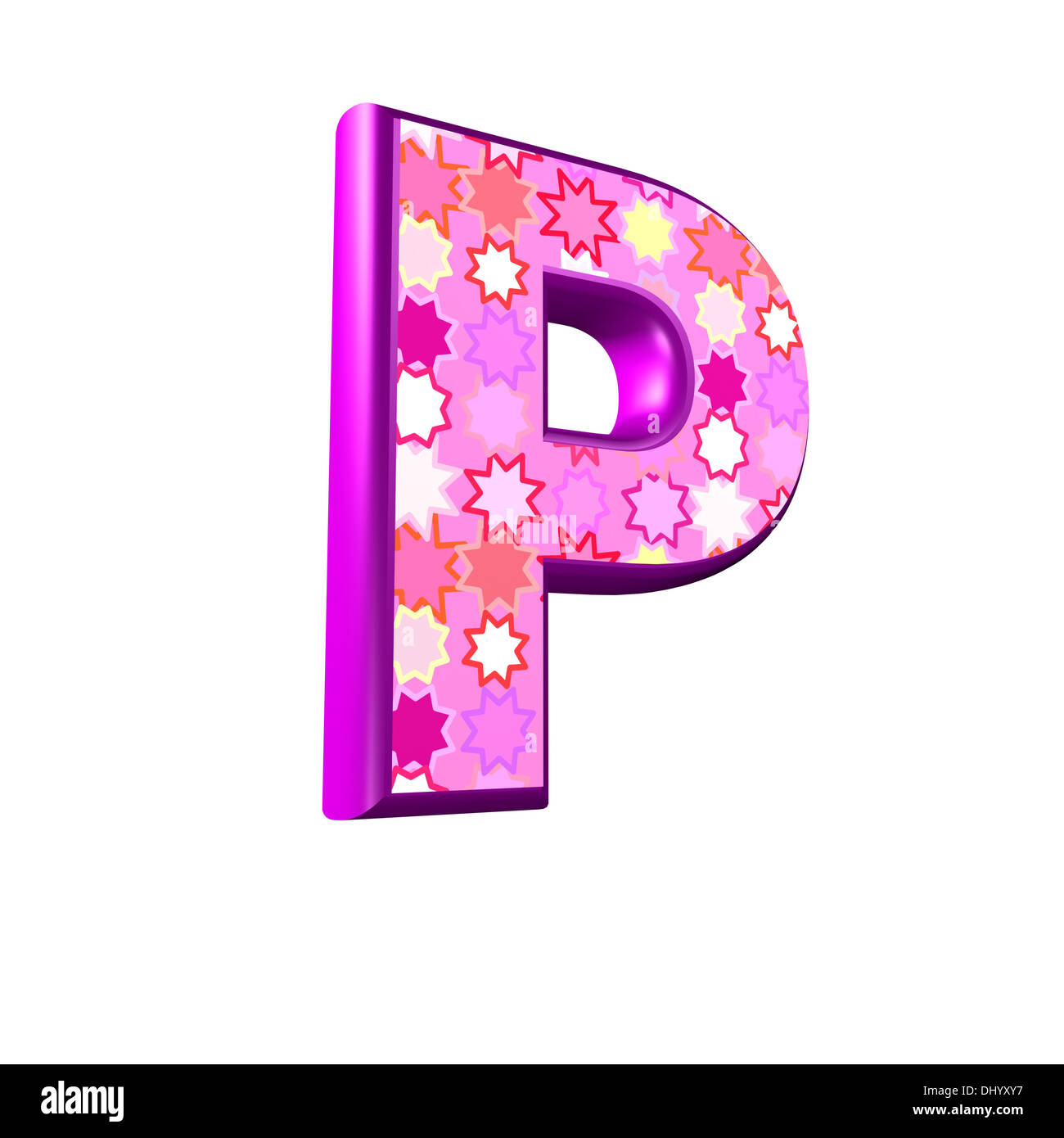 3d pink letter isolated on a white background - p Stock Photo - Alamy