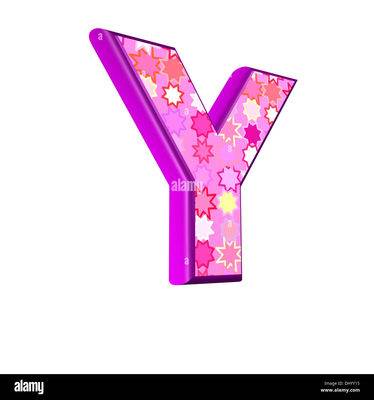 3d pink letter isolated on a white background - y Stock Photo - Alamy