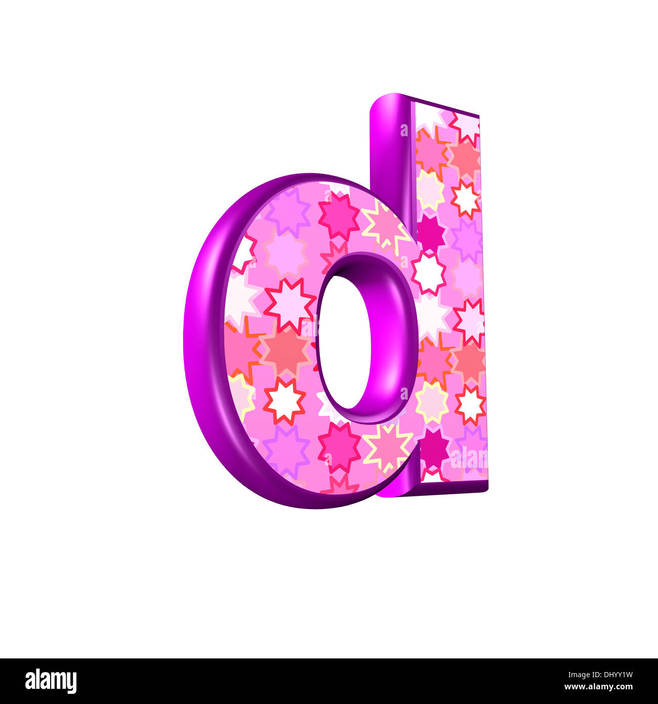 3d pink letter isolated on a white background - d Stock Photo - Alamy