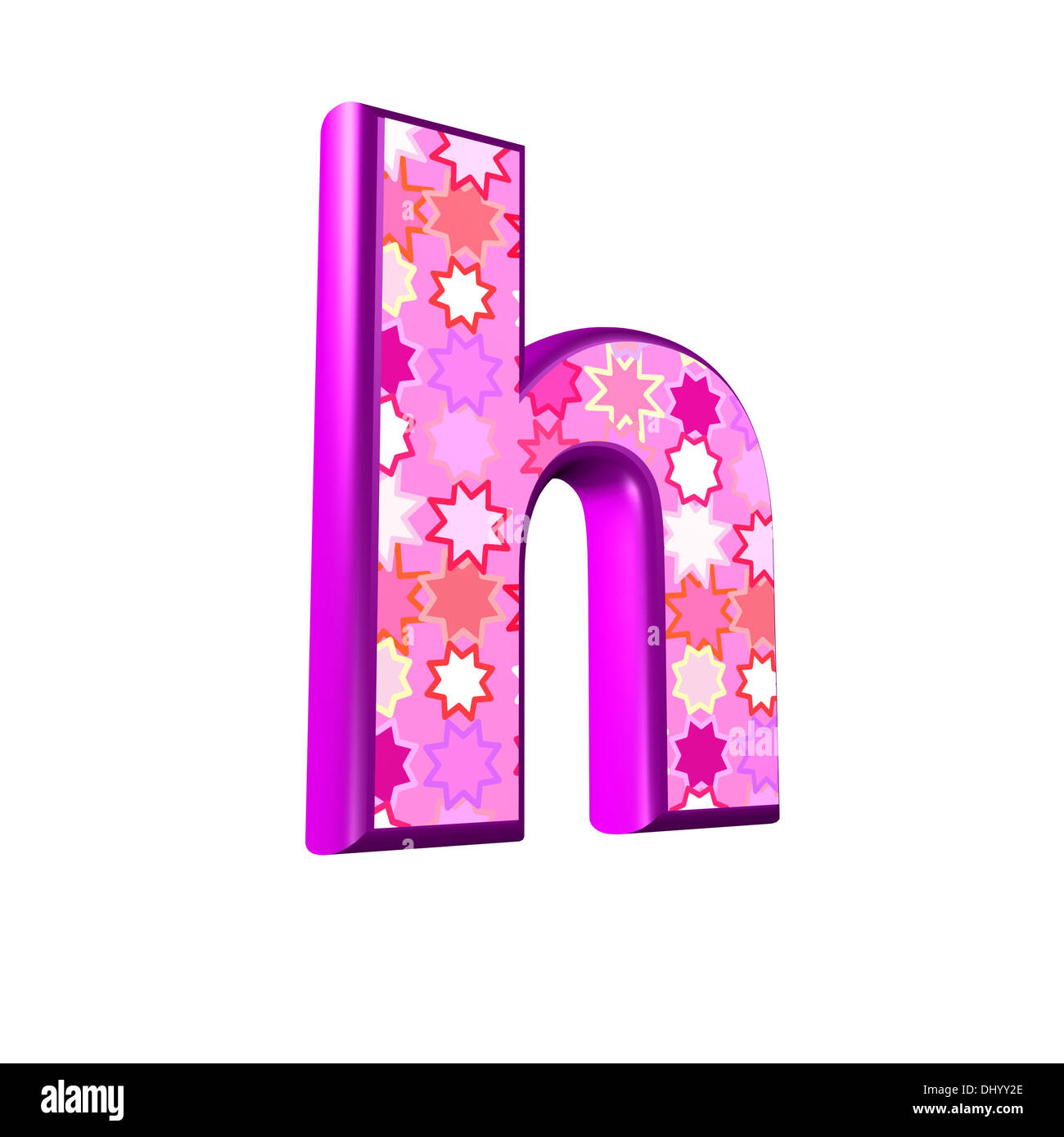 3d pink letter isolated on a white background - h Stock Photo - Alamy