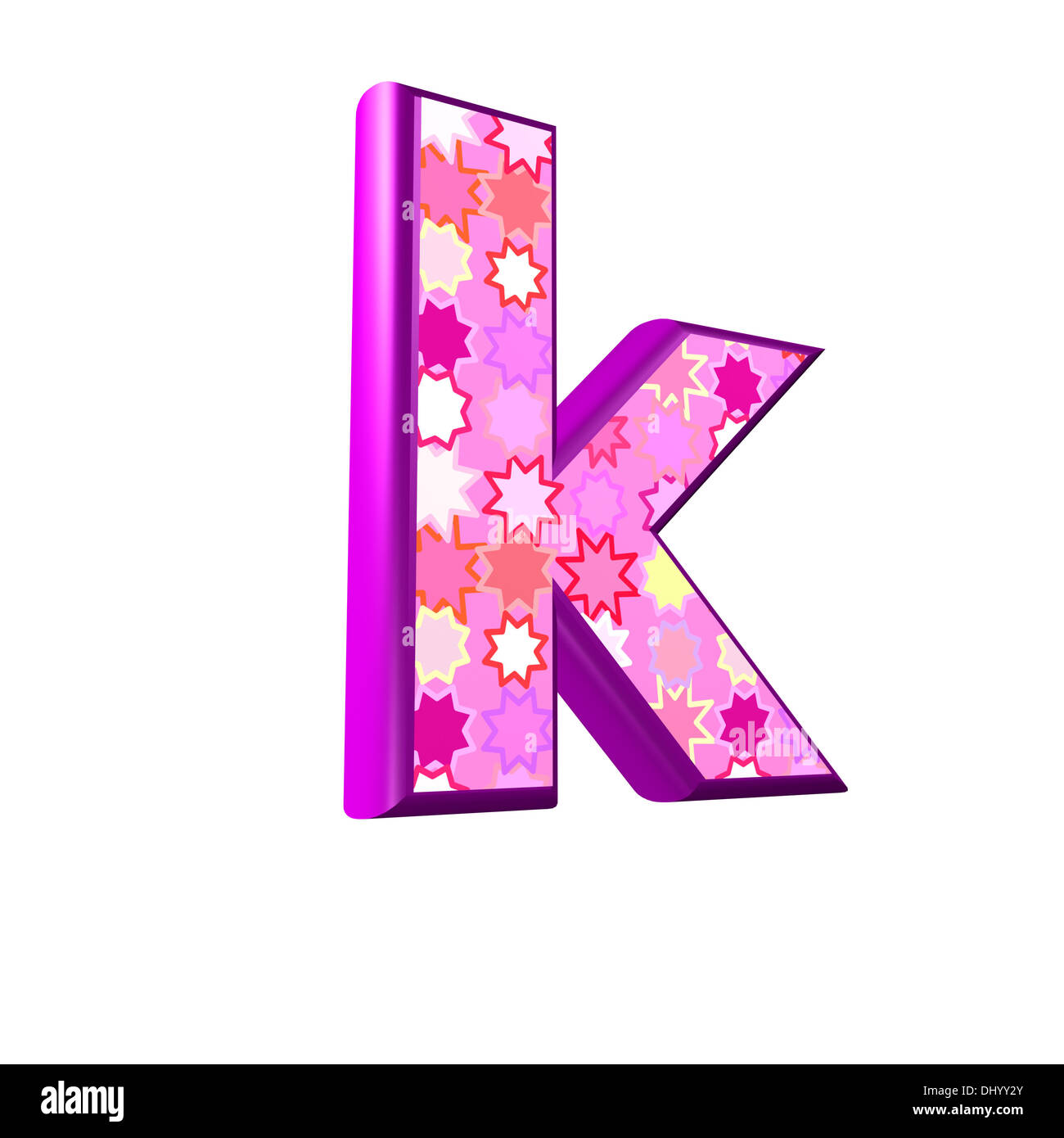 3d pink letter isolated on a white background - k Stock Photo - Alamy