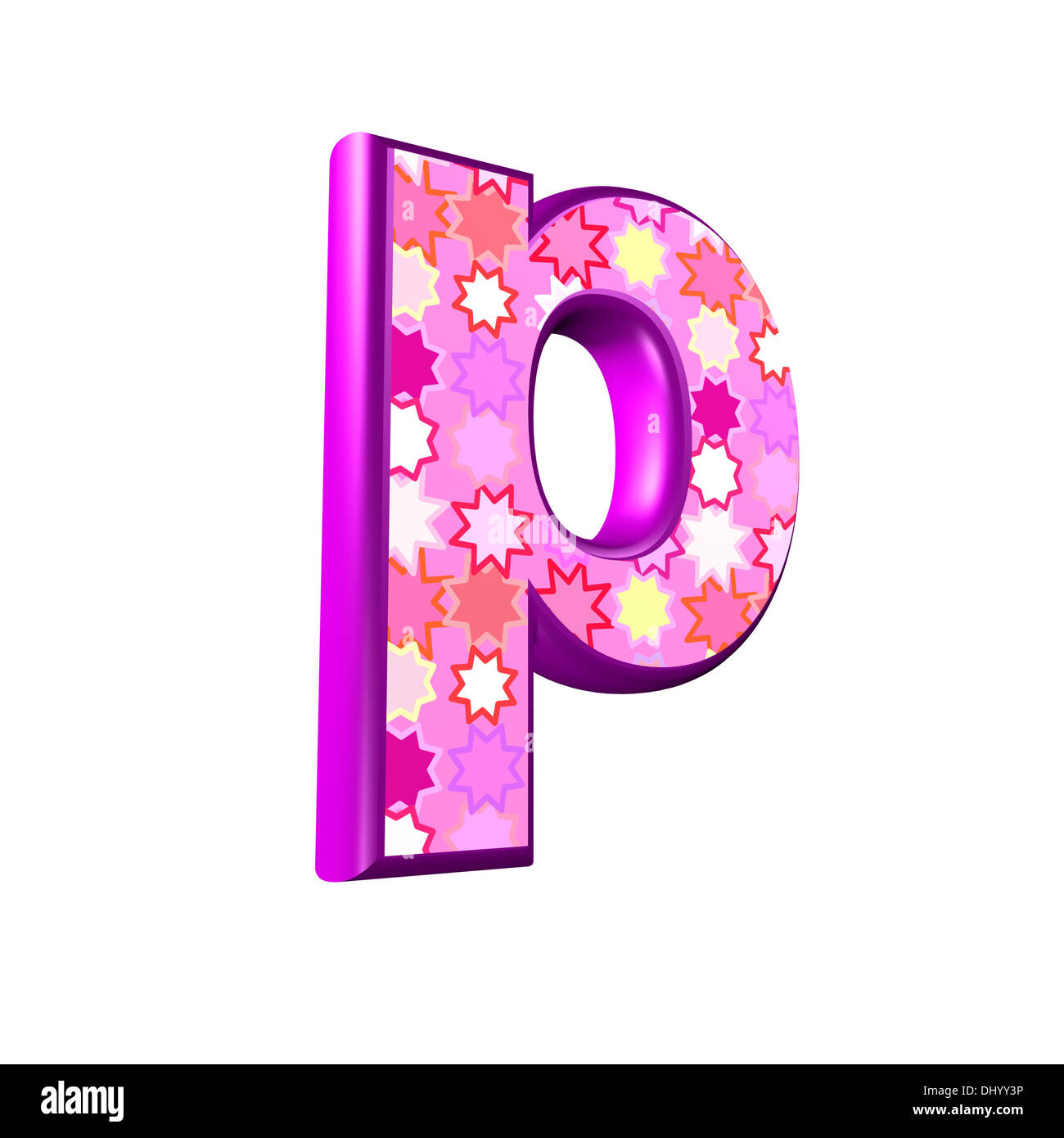 3d pink letter isolated on a white background - p Stock Photo - Alamy
