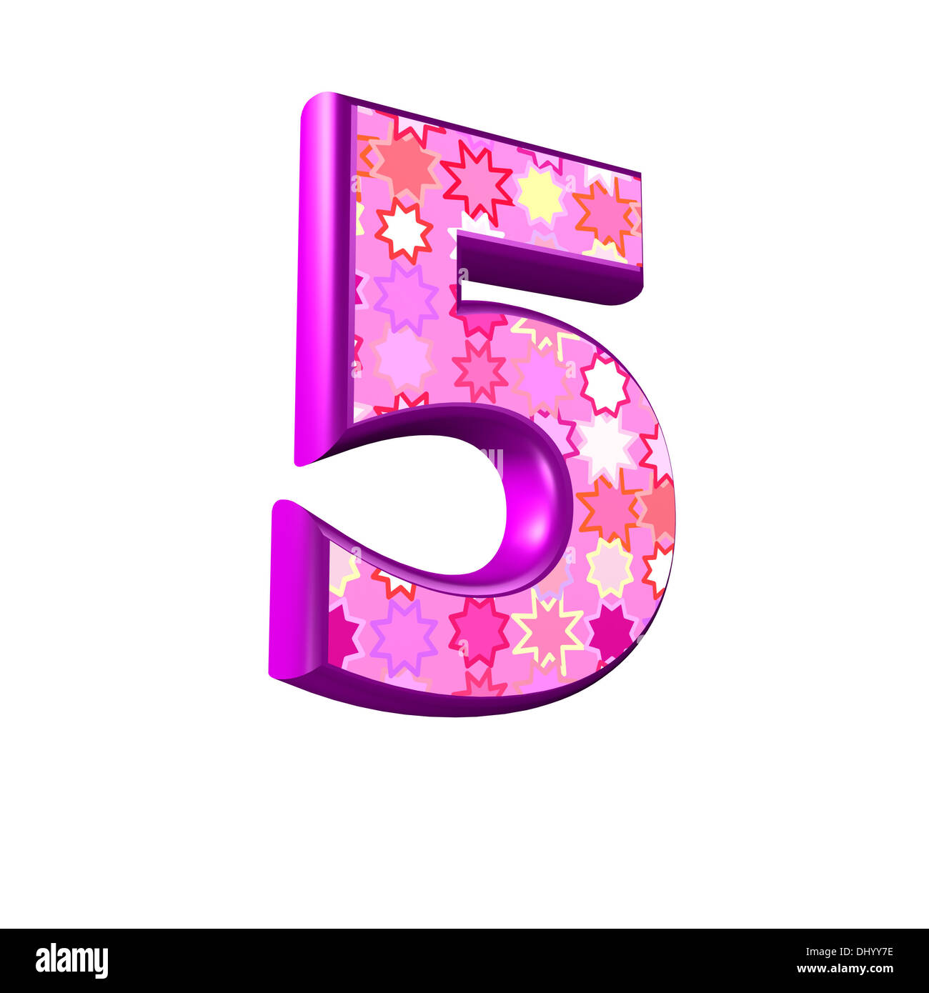 3d pink digit isolated on a white background - 5 Stock Photo - Alamy