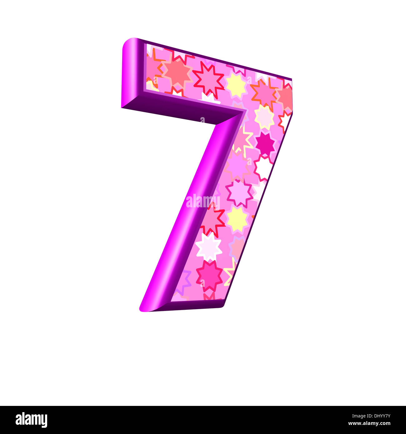 3d pink digit isolated on a white background - 7 Stock Photo - Alamy