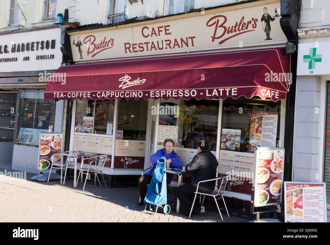 Evesham, a market town in Worcestershire England UK Butlers Cafe ...