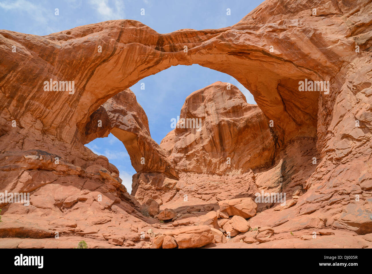 Double Arch, Windows Section, Arches National Park, Utah, USA Stock ...