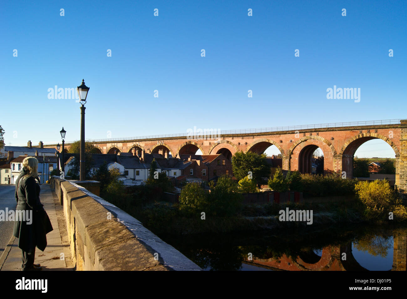 Yarm railway viaduct over the River Tees by Grainger and Bourne, 1848 ...