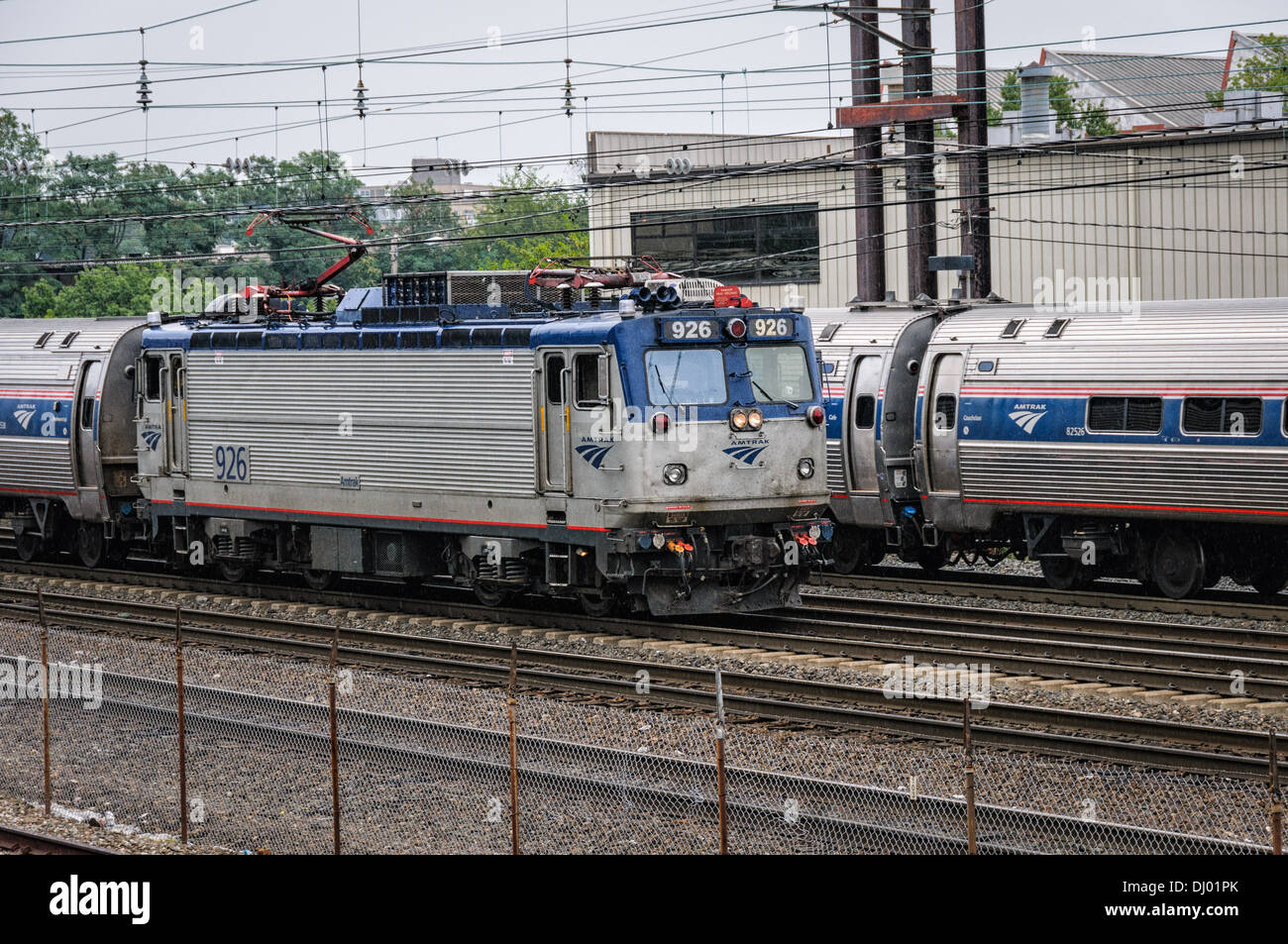 Amtrak AEM-7 Locomotive No 926 approaching Union Station, Washington, DC Stock Photo - Alamy