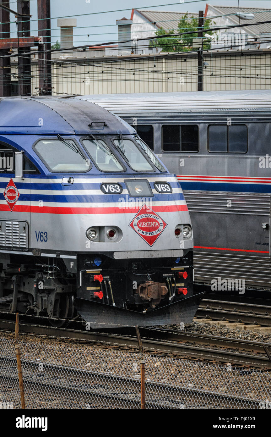 VRE MP36PH-3C Locomotive No 63 outside Union Station, Washington, DC Stock Photo - Alamy