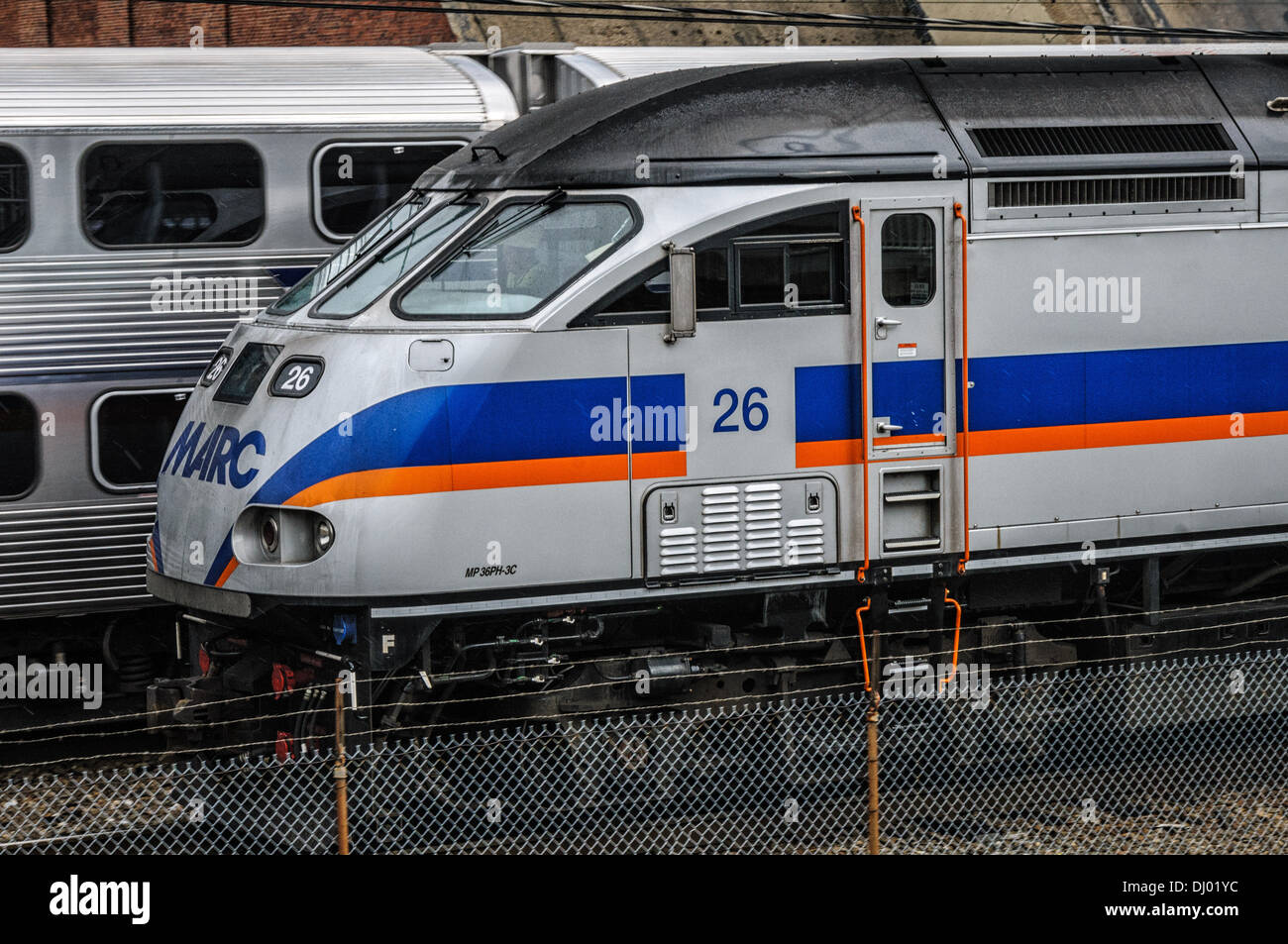 MARC MP36PH-3C Locomotive No 26 outside Union Station, Washington, DC ...