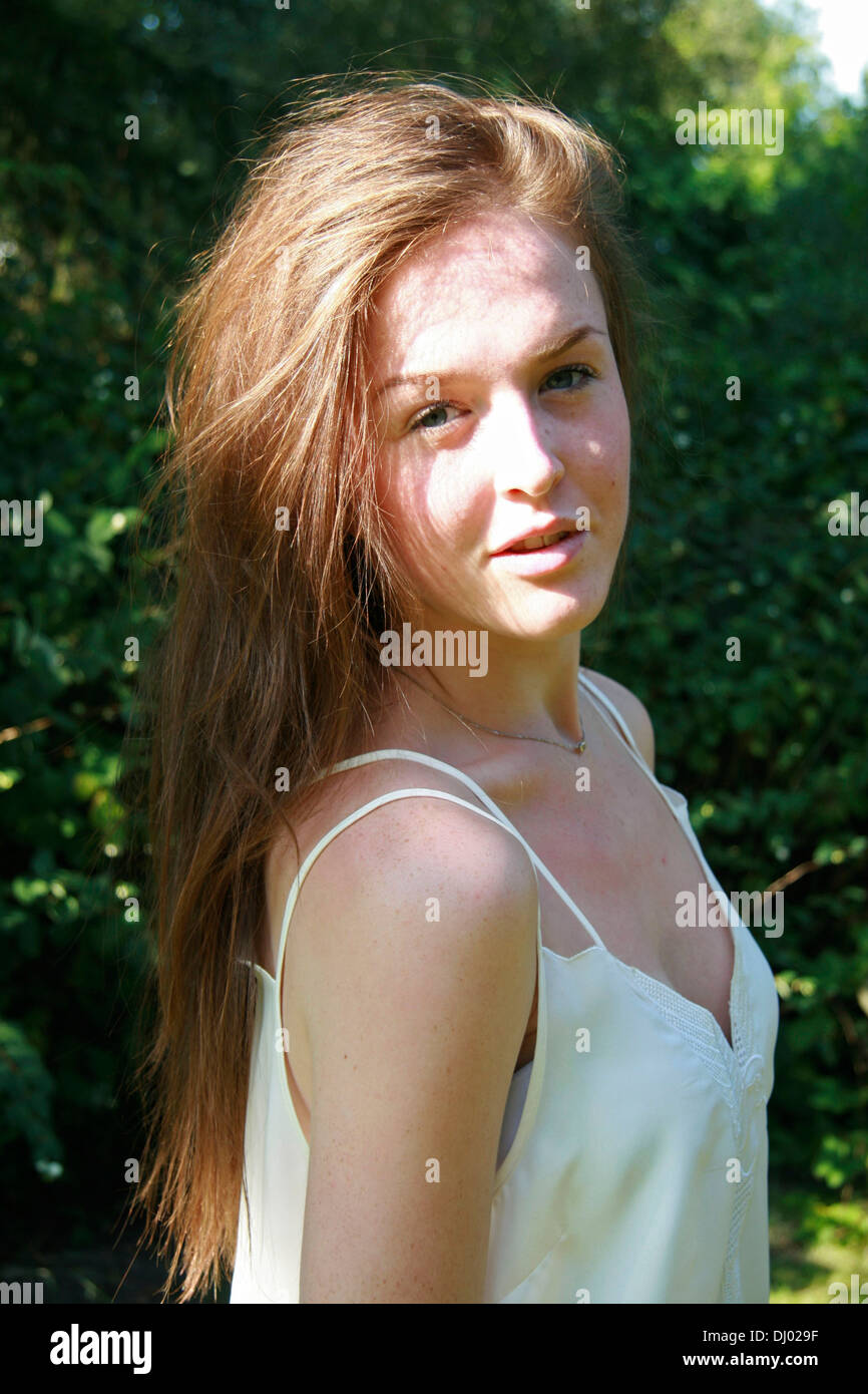 Sun shining on girl Stock Photo - Alamy