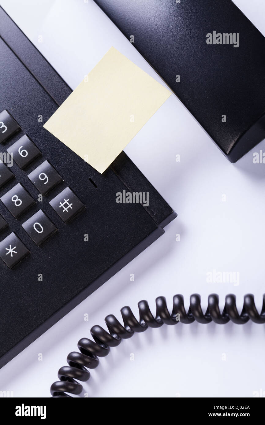 memo post it message on telefone in office reminder object business ...