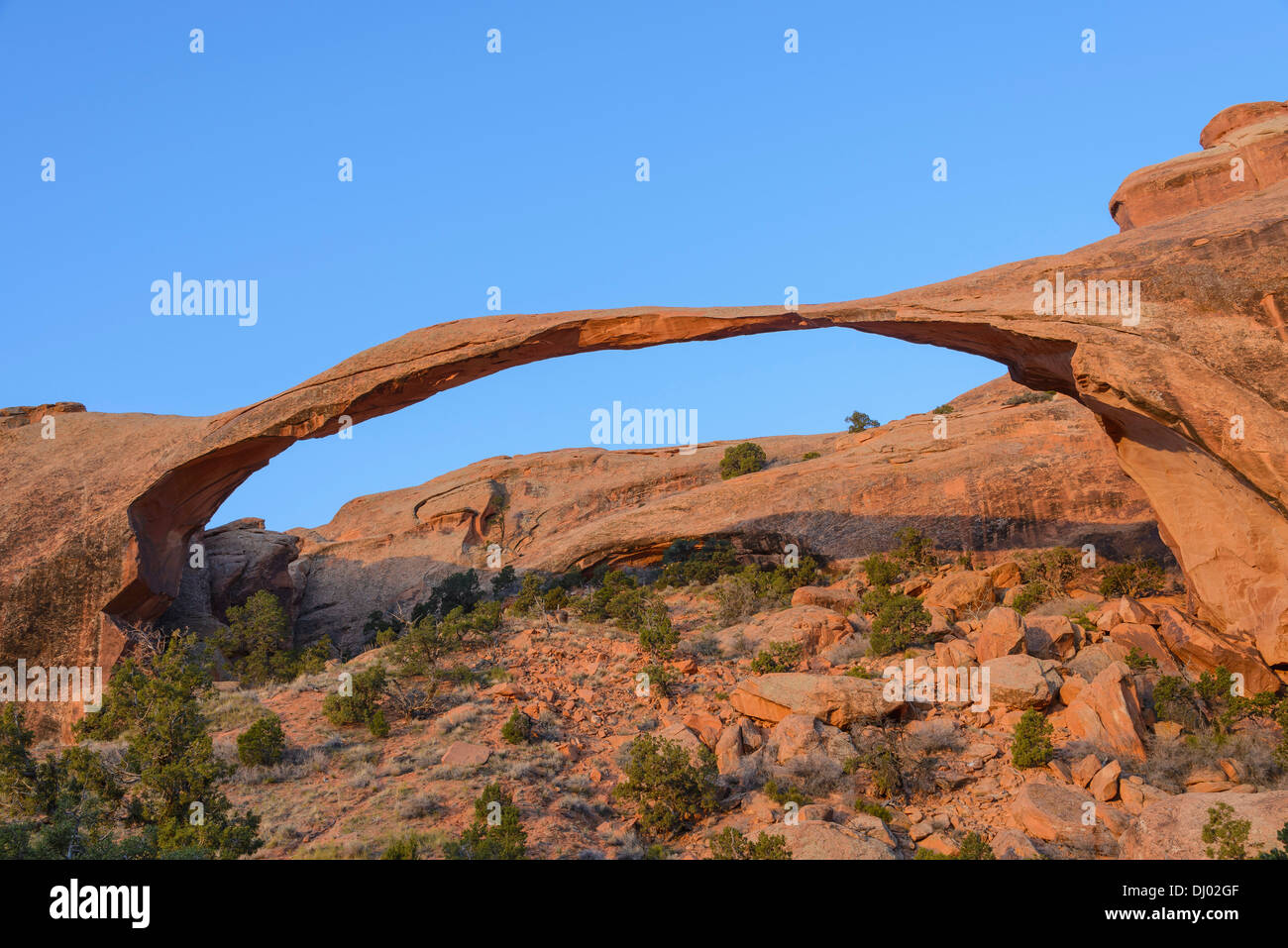 Landscape Arch, Devils Garden, Arches National Park, Utah, USA Stock ...