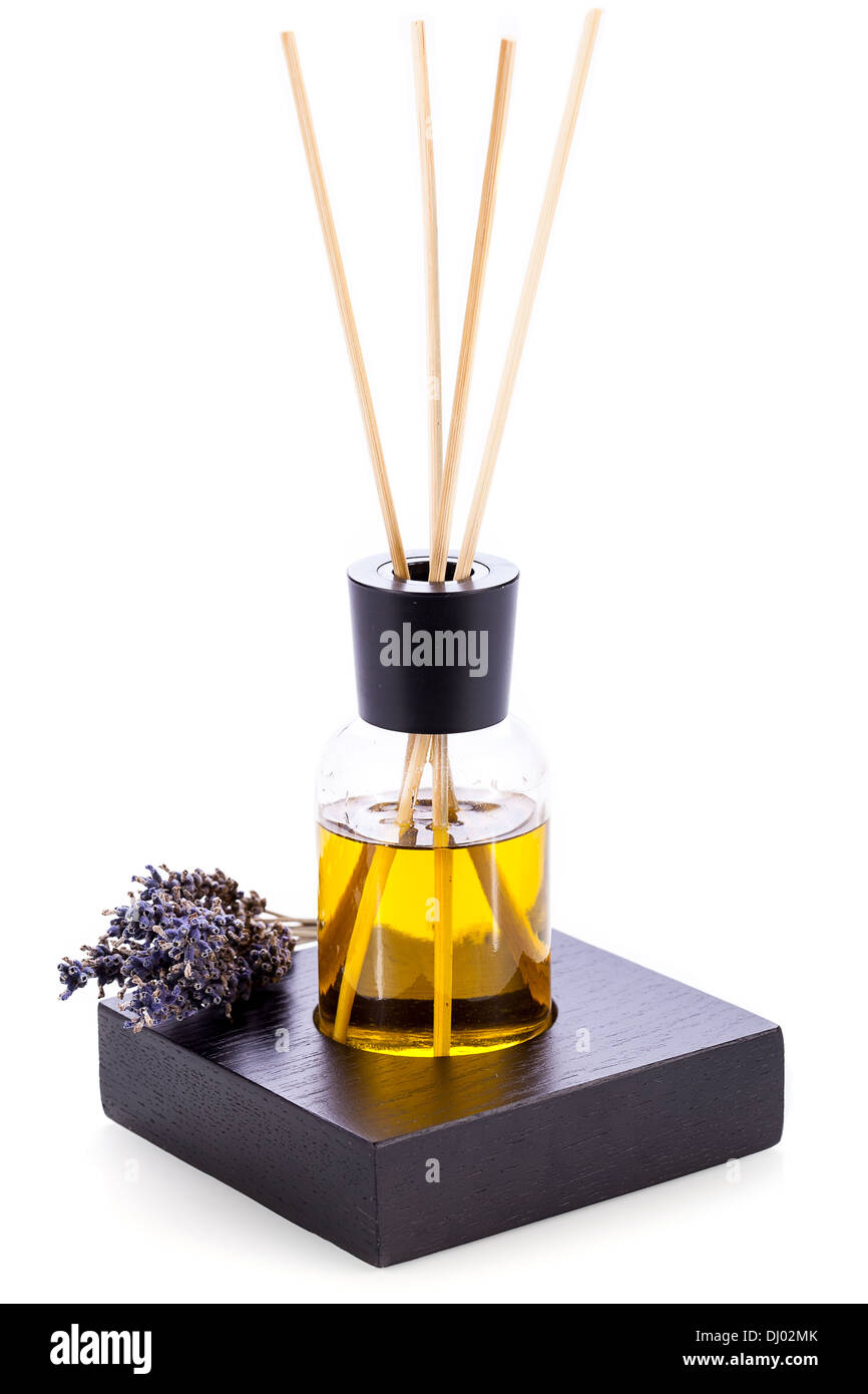 aromatic lavender oil fragrant object isolated on white background ...