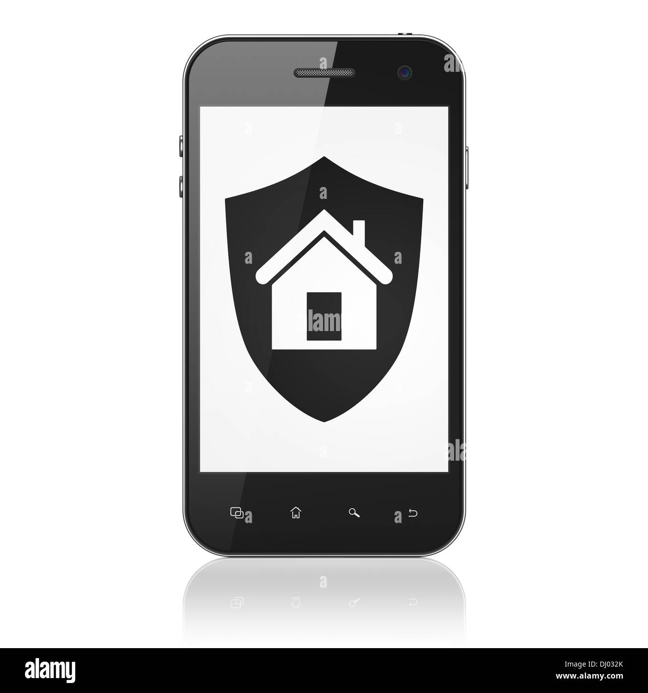 House shield icon on Black and White Stock Photos & Images - Alamy
